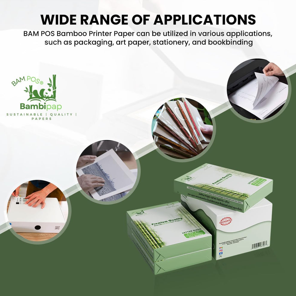 Bamboo - White Multipurpose 20 lb Paper - Letter Sized 8.5” x 11" - 3 ...